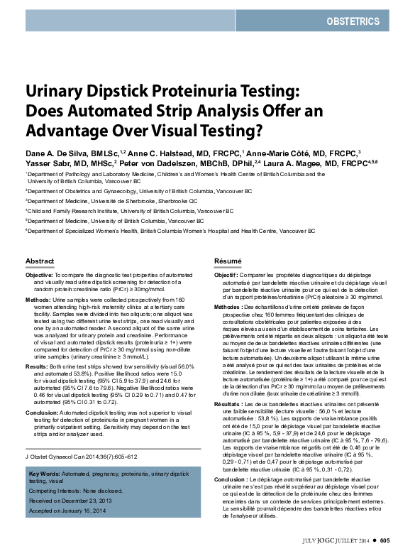 (PDF) Urinary dipstick proteinuria testing: does automated strip ...