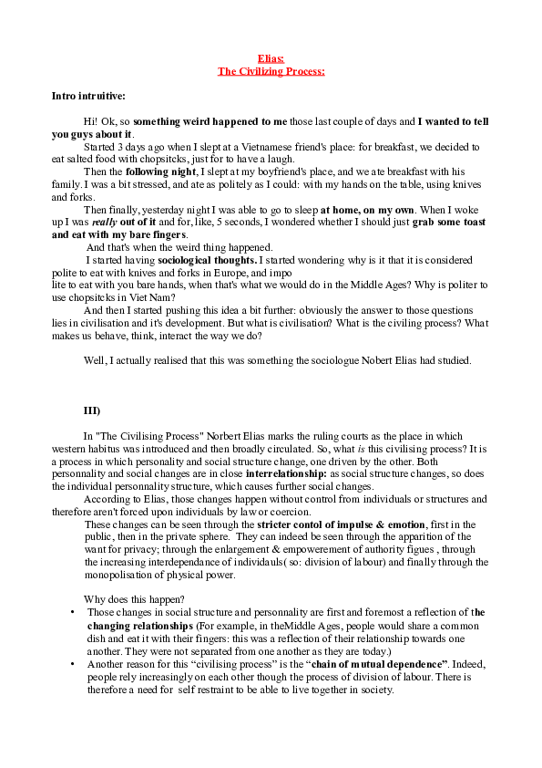 Elias: The Civilizing Process