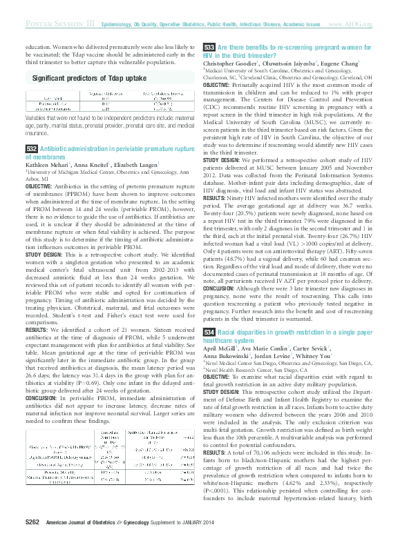(PDF) 532: Antibiotic administration in periviable premature rupture of ...