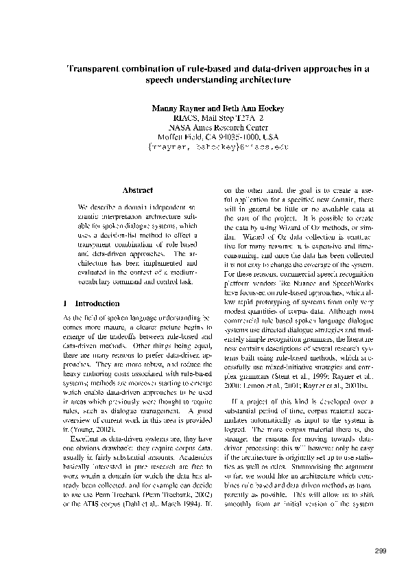 (PDF) Transparent combination of rule-based and data-driven approaches in a speech understanding ...