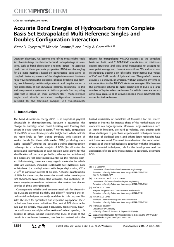 (PDF) Accurate Bond Energies of Hydrocarbons from Complete Basis Set Extrapolated Multi ...