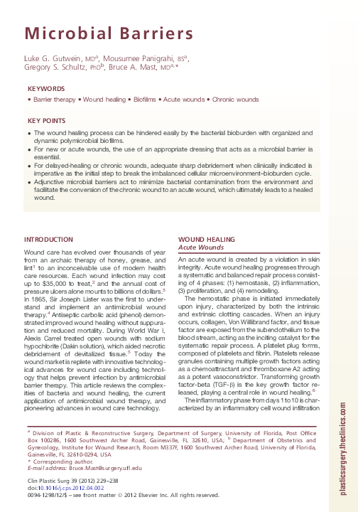 (PDF) Microbial Barriers