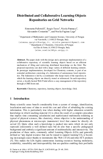 (PDF) Distributed and Collaborative Learning Objects Repositories on Grid Networks