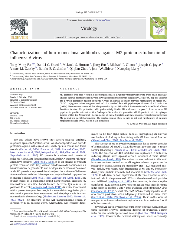 (PDF) Characterizations of four monoclonal antibodies against M2 ...