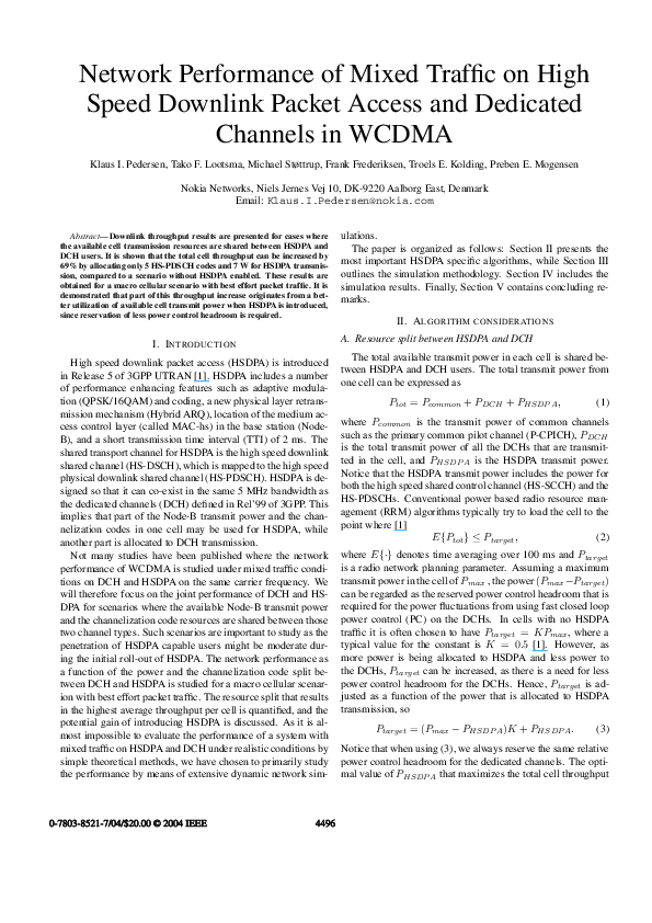 (PDF) Network performance of mixed traffic on high speed downlink ...
