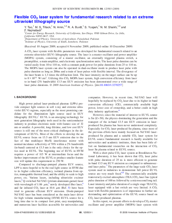 (PDF) Flexible CO[sub 2] laser system for fundamental research related to an extreme ultraviolet ...
