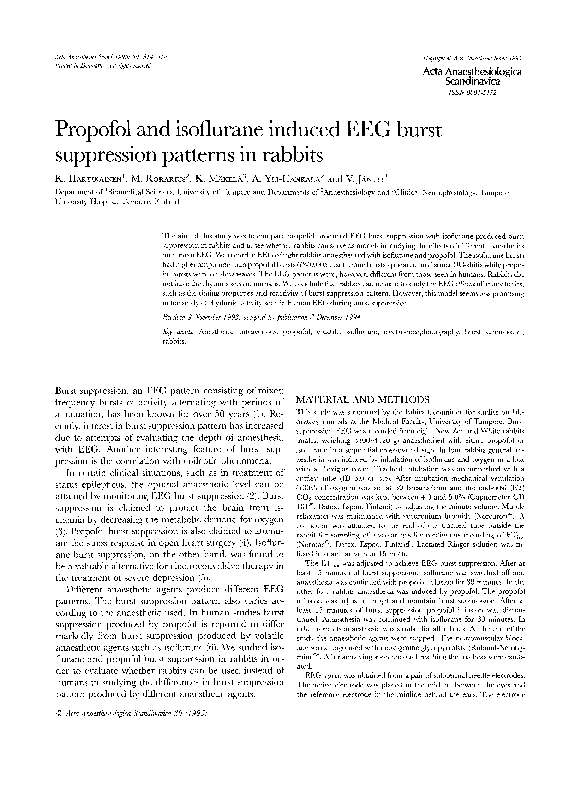 (PDF) Propofol and isoflurane induced EEG burst suppression patterns in ...