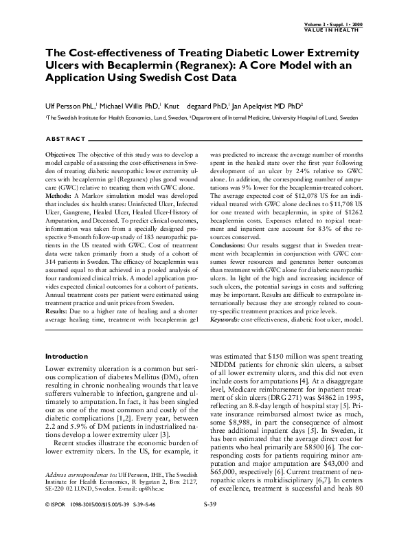 (PDF) The Cost-effectiveness of Treating Diabetic Lower Extremity ...