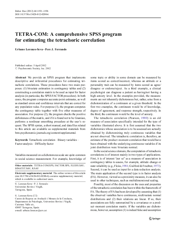 (PDF) TETRA-COM: A comprehensive SPSS program for estimating the ...