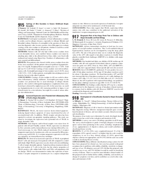(PDF) Diagnostic Role of the Atopy Patch Test in Children with Atopic ...