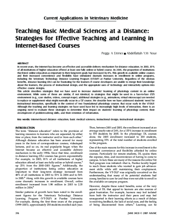 (PDF) Teaching Basic Medical Sciences at a Distance: Strategies for ...