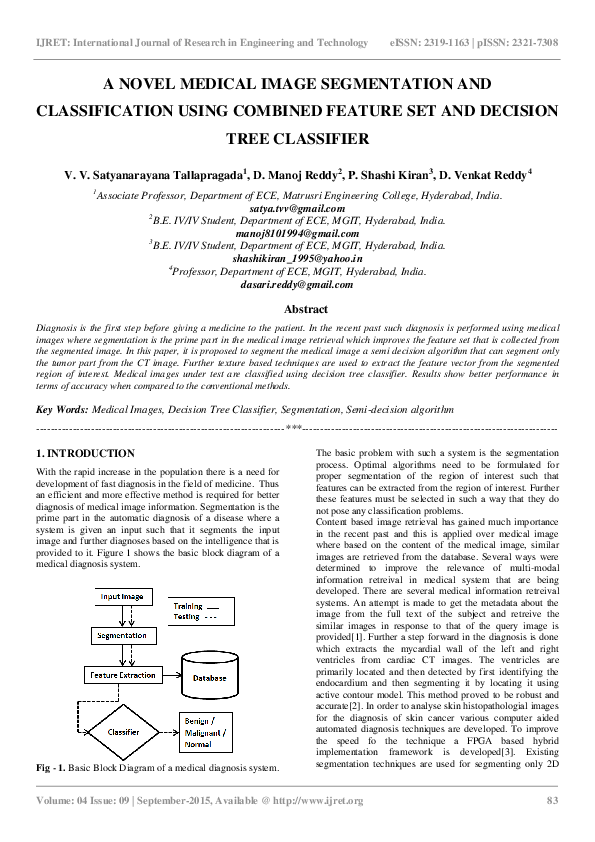 (PDF) A NOVEL MEDICAL IMAGE SEGMENTATION AND CLASSIFICATION USING ...