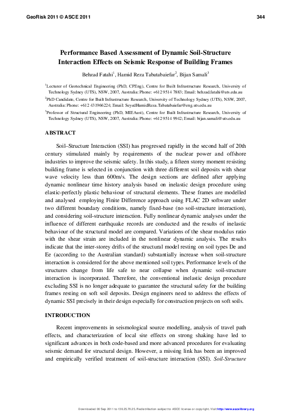 (PDF) Performance based assessment of dynamic soil-structure interaction effects on seismic ...
