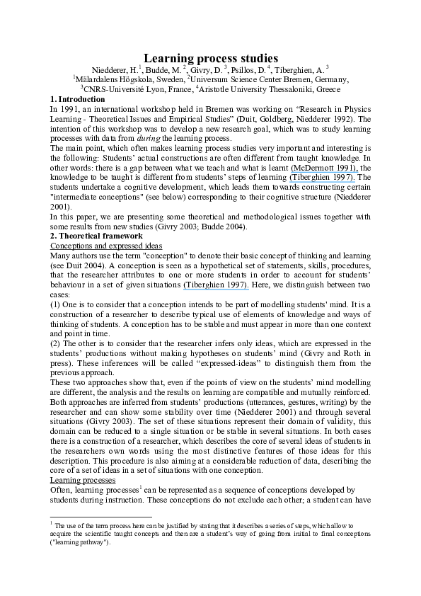(PDF) Learning Process Studies