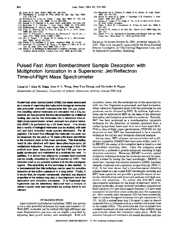 (PDF) Pulsed fast atom bombardment sample desorption with multiphoton ...