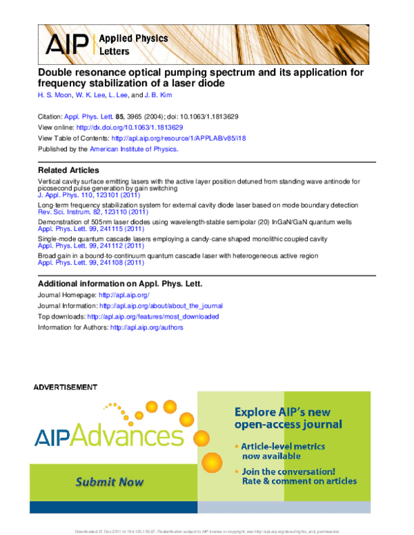 (PDF) Double resonance optical pumping spectrum and its application for ...