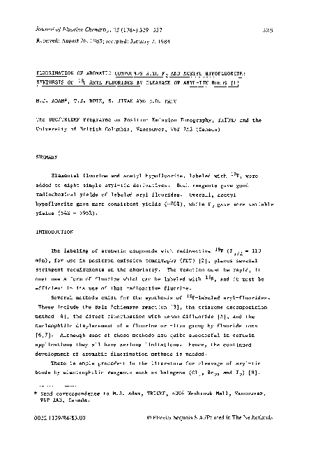 (PDF) Fluorination of aromatic compounds with F2 and acetyl ...