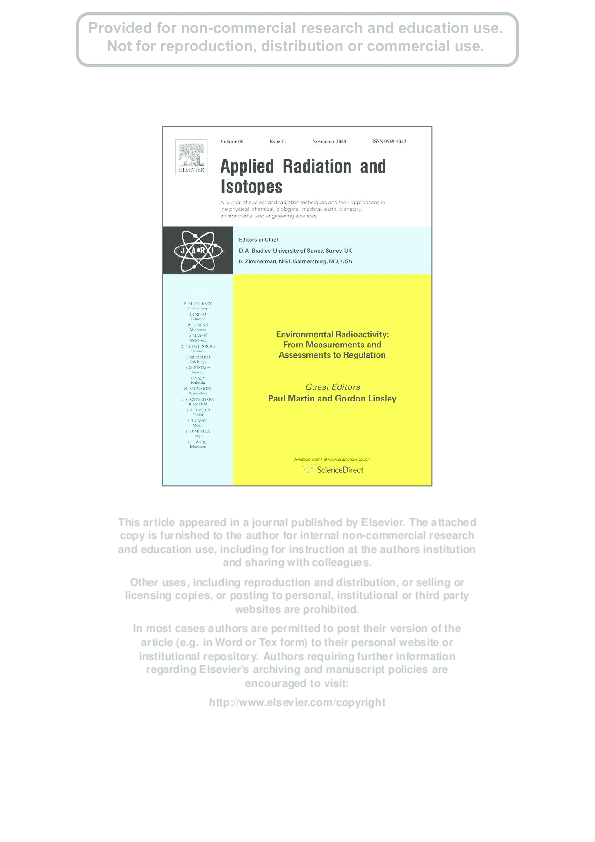 (PDF) A new Certified Reference Material for radionuclides in Irish sea sediment (IAEA-385)