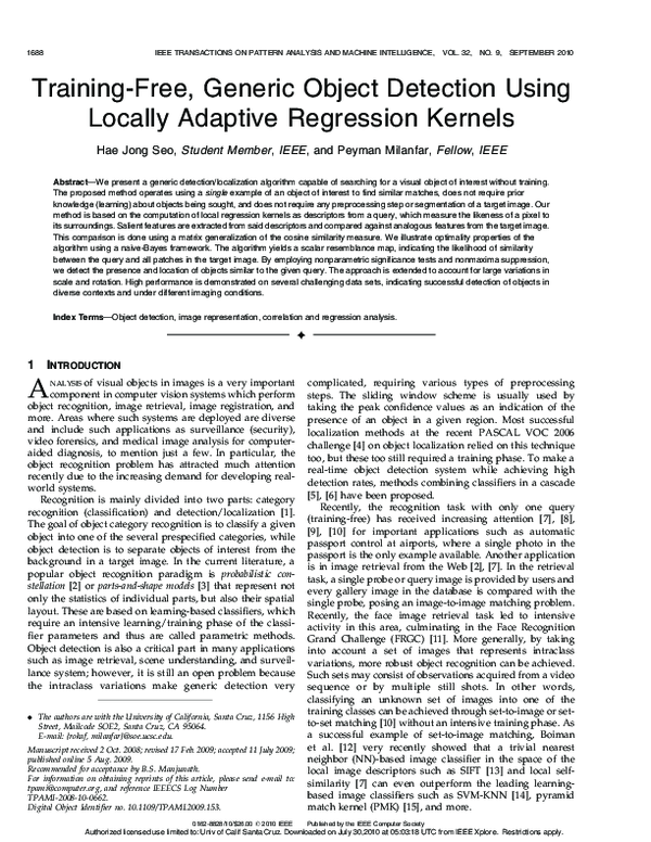 (PDF) Training-Free, Generic Object Detection Using Locally Adaptive Regression Kernels | Peyman ...