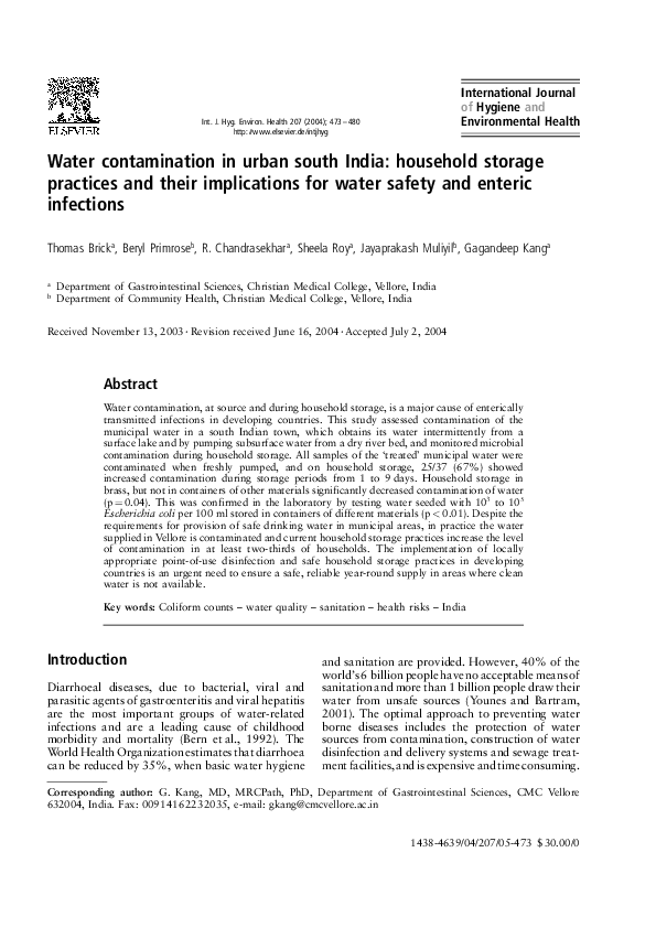 sources and causes of water contamination