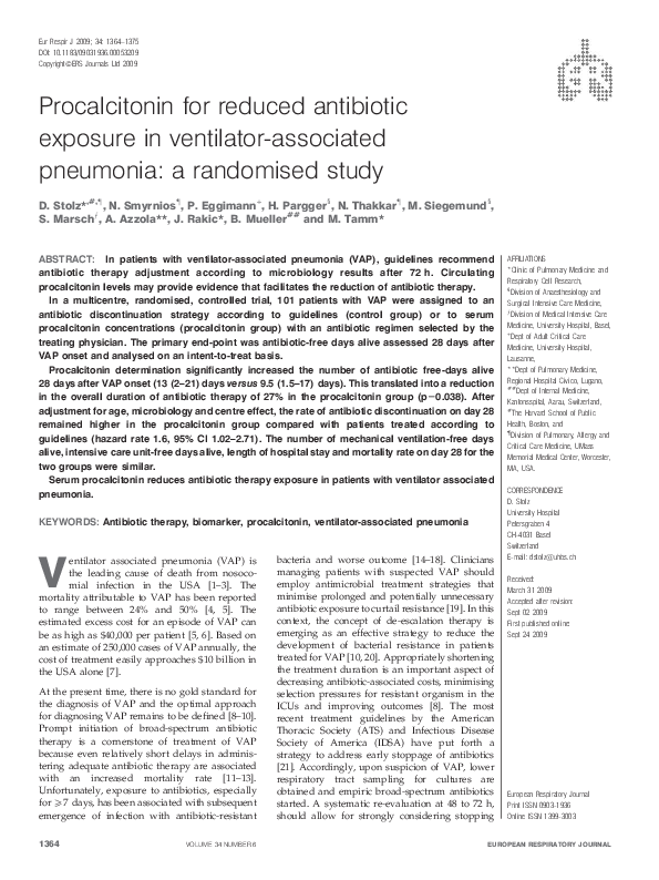 (PDF) Procalcitonin for reduced antibiotic exposure in ventilator ...