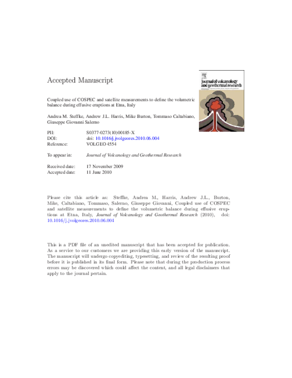 (PDF) Coupled use of COSPEC and satellite measurements to define the ...