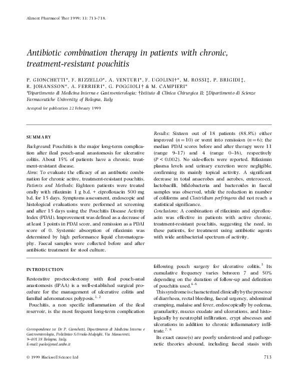 (PDF) Antibiotic combination therapy in patients with chronic ...