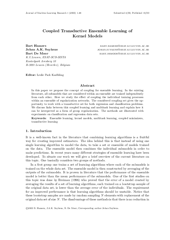 (PDF) Coupled transductive ensemble learning of kernel models