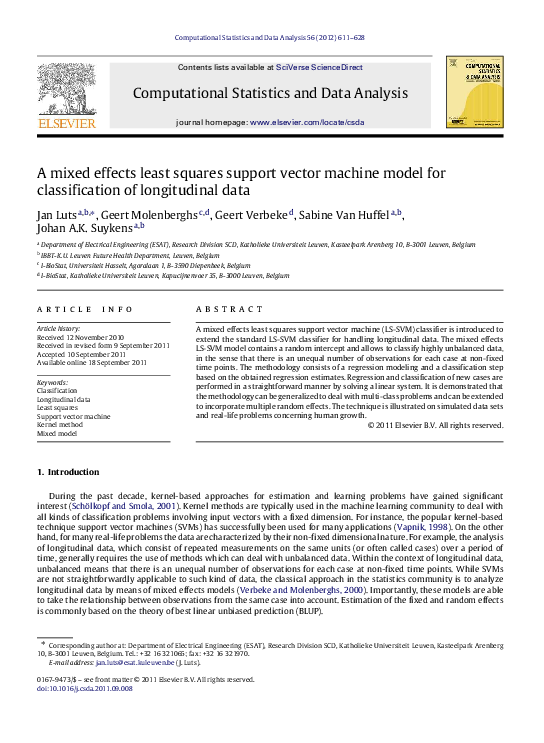 Pdf A Mixed Effects Least Squares Support Vector Machine Model For
