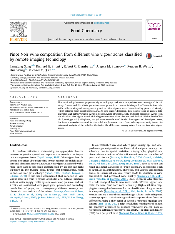 (PDF) Pinot Noir wine composition from different vine vigour zones ...