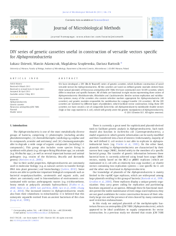 (PDF) DIY series of genetic cassettes useful in construction of ...