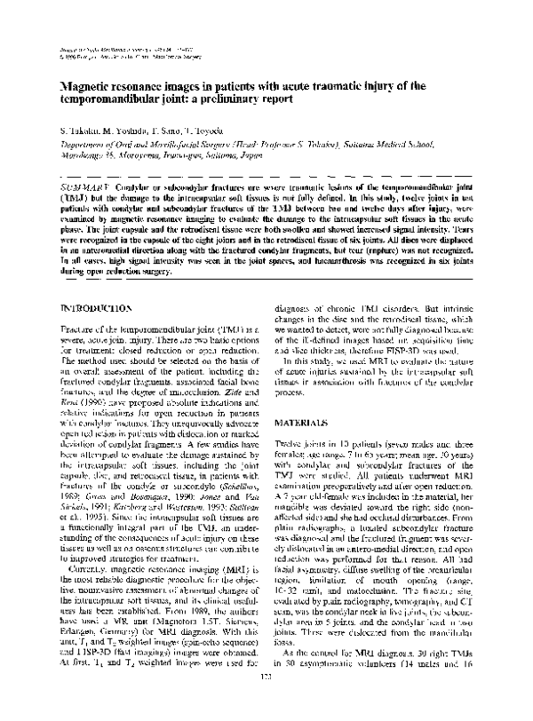 (PDF) Magnetic resonance images in patients with acute traumatic injury ...