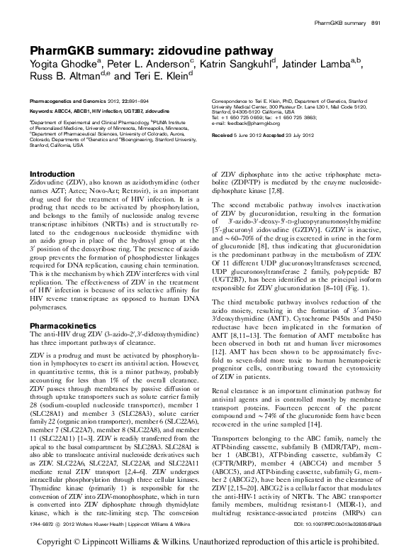 (PDF) PharmGKB summary