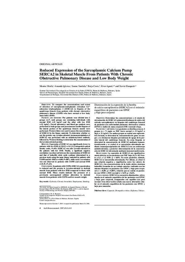 (PDF) Reduced Expression of the Sarcoplasmic Calcium Pump SERCA2 in ...