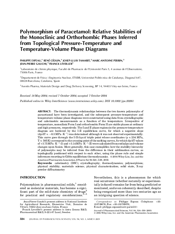(PDF) Polymorphism of paracetamol: Relative stabilities of the ...