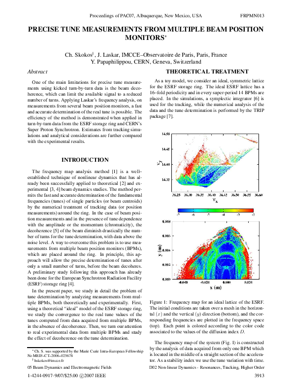 (PDF) Precise tune measurements from multiple beam position monitors