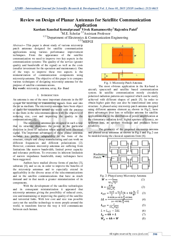 (PDF) Review on Design of Planar Antennas for Satellite Communication ...