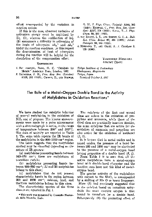 (PDF) The role of a metal-oxygen double bond in the activity of ...