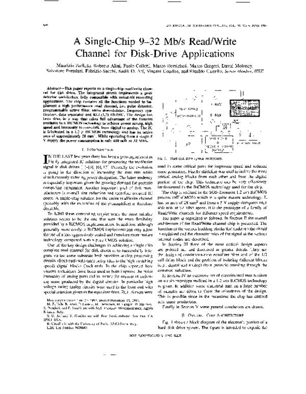 (PDF) A single-chip 9-32 mb/s read/write channel for disk-drive ...