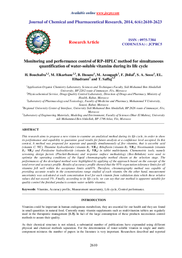 Pdf Monitoring And Performance Control Of Rphplc Method For