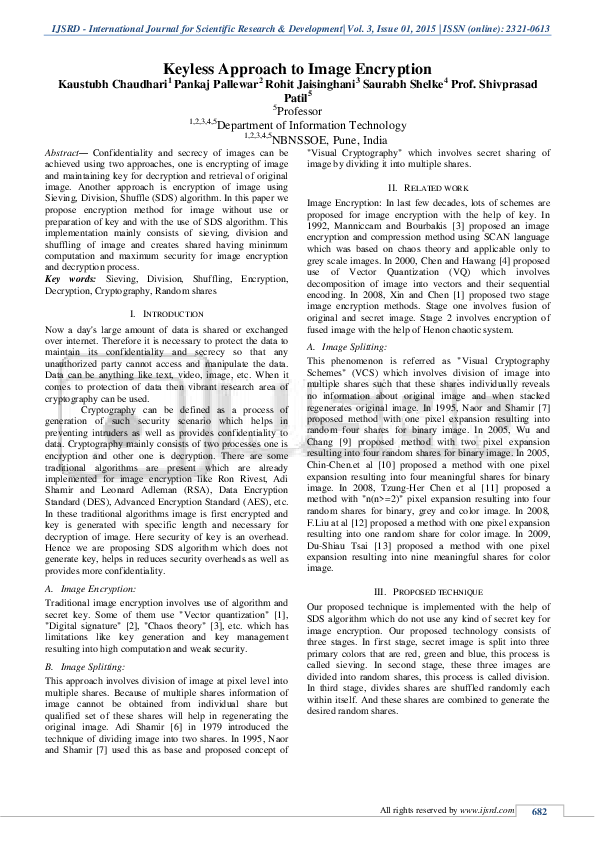 (PDF) Keyless Approach to Image Encryption