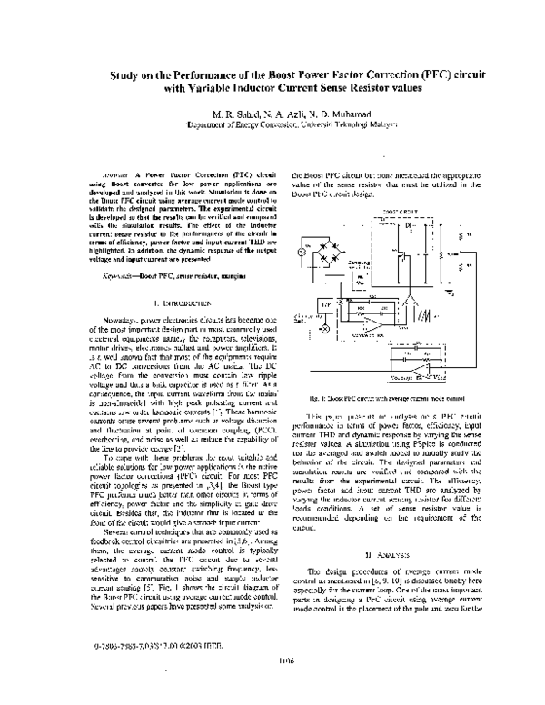 (PDF) Study on the performance of the boost power factor correction (PFC) circuit with variable ...