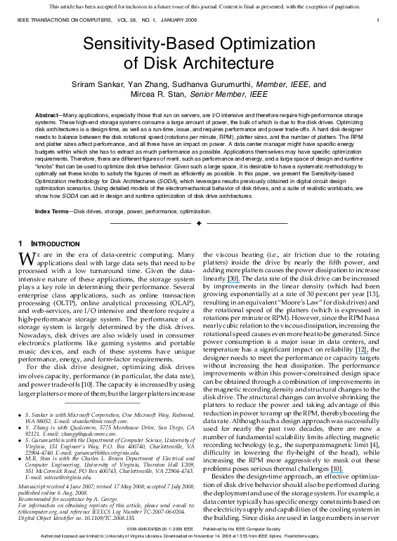 (PDF) Sensitivity-Based Optimization of Disk Architecture | Mircea Stan - Academia.edu