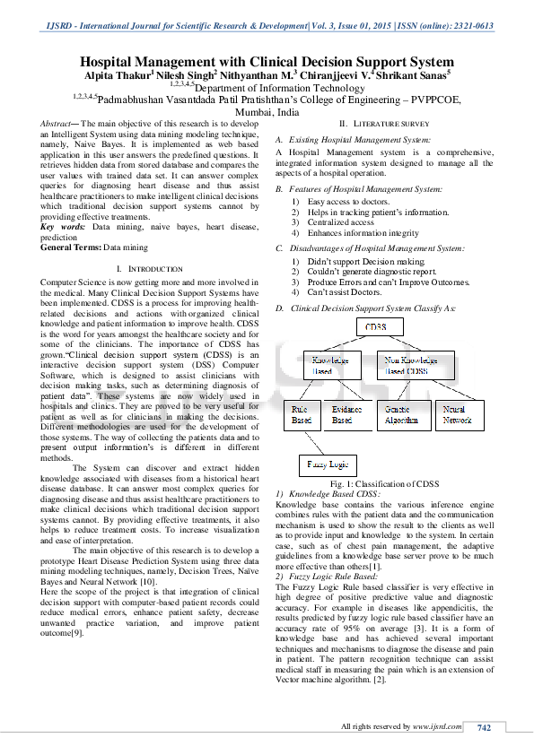 (PDF) Hospital Management with Clinical Decision Support System