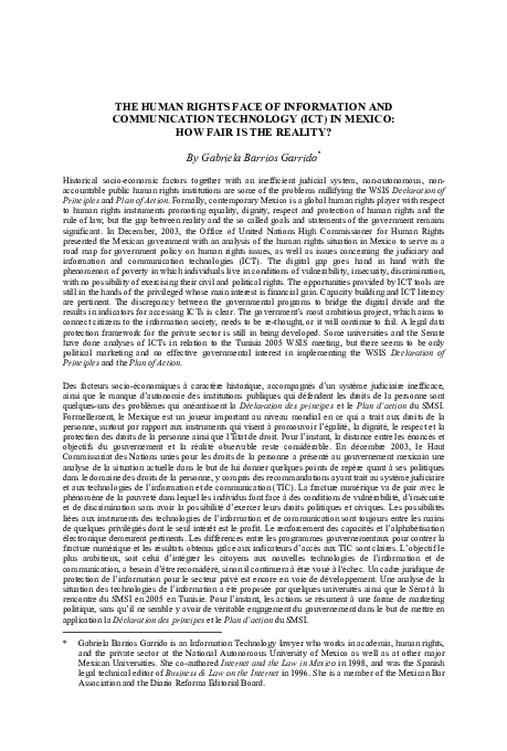 (PDF) THE HUMAN RIGHTS FACE OF INFORMATION AND COMMUNICATION TECHNOLOGY ...