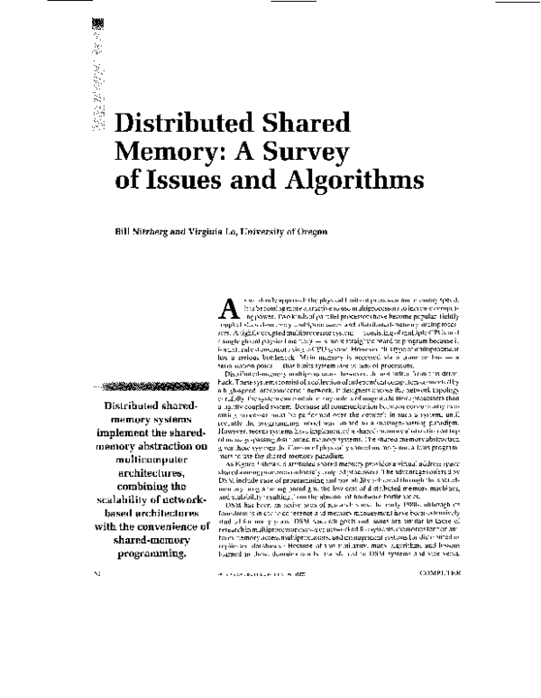 (PDF) Distributed shared memory: a survey of issues and algorithms