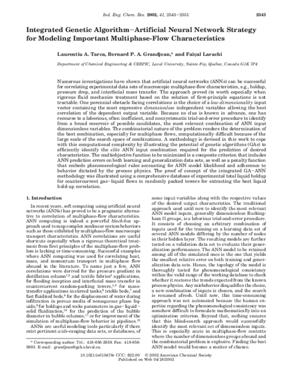 Pdf Integrated Genetic Algorithm Artificial Neural Network Strategy For Modeling Important