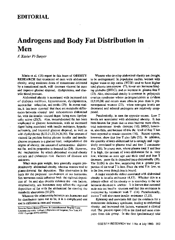 (PDF) Androgens and Body Fat Distribution in Men