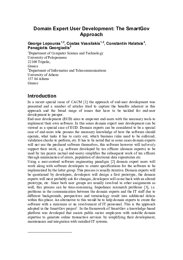 (PDF) Domain expert user development: the smartgov approach