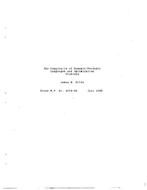 (PDF) The Complexity of Dynamic Languages and Dynamic Optimization Problems